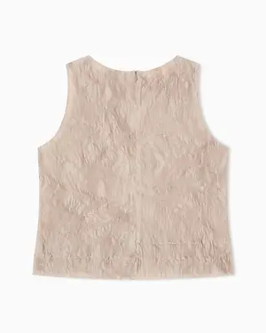 Giorgio Armani Micro Pleated Sleeveless Top