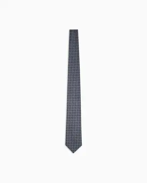 Giorgio Armani Pure Silk Diamond Jacquard Neck Tie - Black