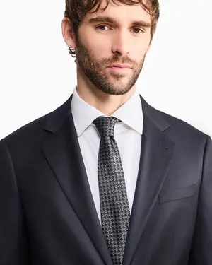 Giorgio Armani Pure Silk Diamond Jacquard Neck Tie