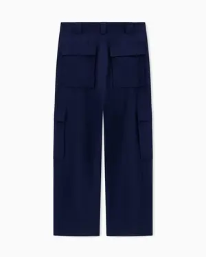 Giorgio Armani Viscose And Linen Canvas Cargo Trousers