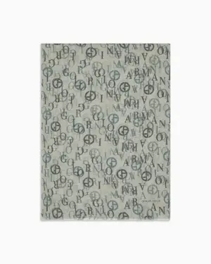 Giorgio Armani Printed Cashmere And Modal Stole Light_blue