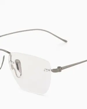 Giorgio Armani Pillow Eyeglasses - Silver