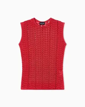 Giorgio Armani Viscose Top With Ruffle Motif