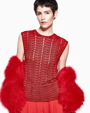 Giorgio Armani Viscose Top With Ruffle Motif