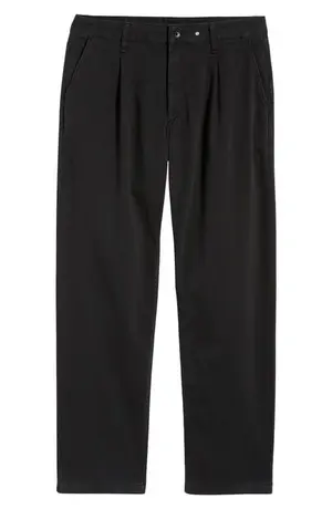Rag & Bone Evan Trim Fit Pleated Stretch Cotton Chinos - Black