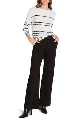NIC+ZOE Cotton & Cashmere Blend Striped Sweater