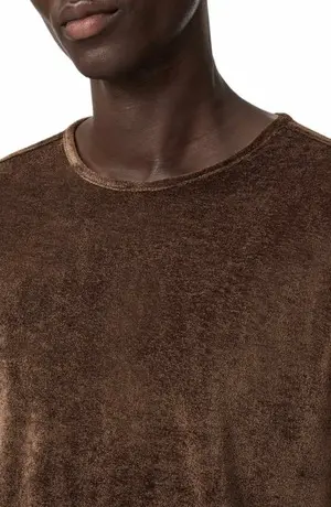 John Varvatos Sandro Long Sleeve Velvet Top - Dark Brown