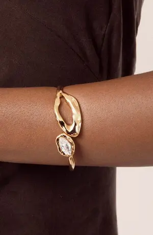 Ettika Molten Marquise Crystal Hinge Cuff Bracelet