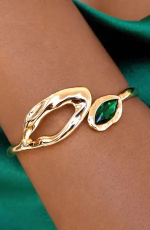 Ettika Molten Marquise Crystal Hinge Cuff Bracelet