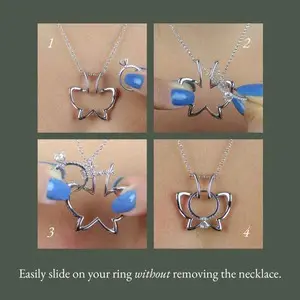 EMILY C Butterfly Ring Holder Necklace