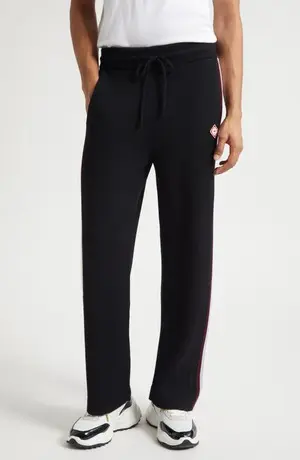 Casablanca Stripe Merino Wool Knit Trousers - Black