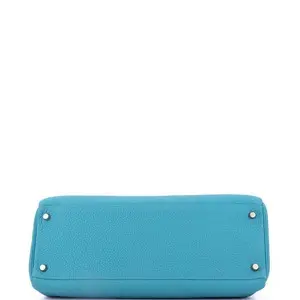 Hermès Kelly Handbag Blue Togo With Gold Hardware 35