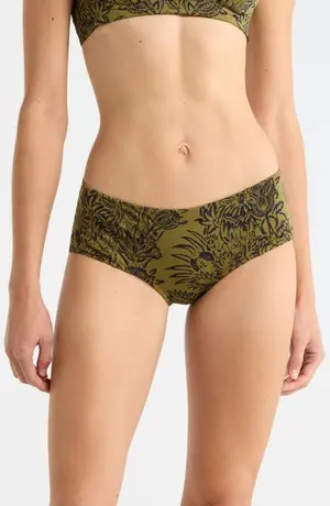 Ulla Johnson Amalfi Bikini Bottom - Olive Flora