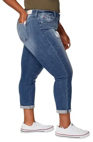 SLINK JEANS Mid-rise Cropped Boyfriend Jeans - Valentina