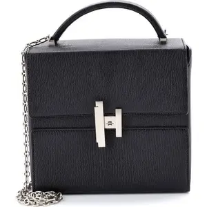 HERMES Cinhetic Top Handle Bag Verso Chevre Mysore - Verso - Noir/bleu Electrique