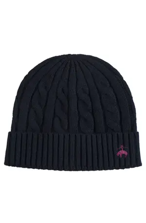 Brooks Brothers Cashmere Blend Cable Hat - Black