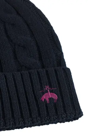 Brooks Brothers Cashmere Blend Cable Hat - Black