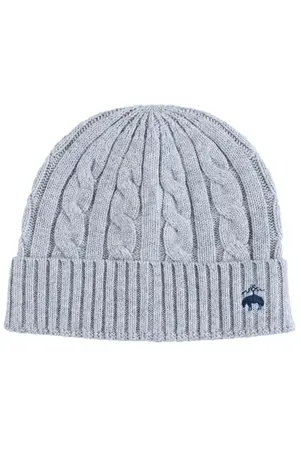 Brooks Brothers Cashmere Blend Cable Hat Med Grey Heather