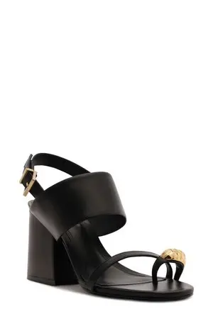 Schutz Mandy Ankle Strap Block Heel Sandal - Black