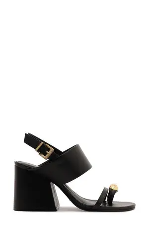 Schutz Mandy Ankle Strap Block Heel Sandal - Black