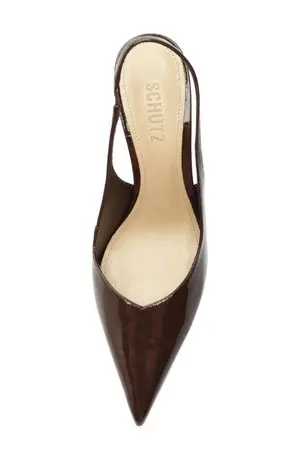 Schutz Lexi Pointed Toe Slingback Pumps - Chestnut Brown