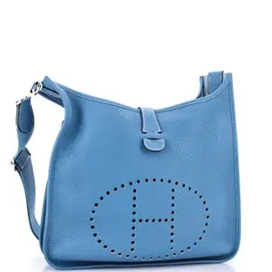 Hermès Evelyne Bag Gen Iii Clemence Gm - Blue