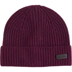 Brooks Brothers Pure Cashmere Ribbed Beanie - Bordeaux