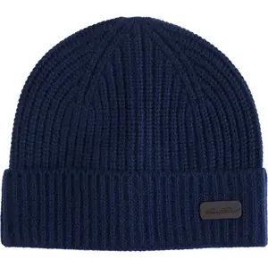 Brooks Brothers Pure Cashmere Ribbed Beanie - Navy