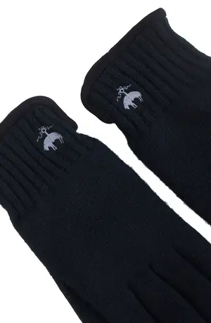Brooks Brothers Cashmere Blend Gloves With Suede Trim - Black