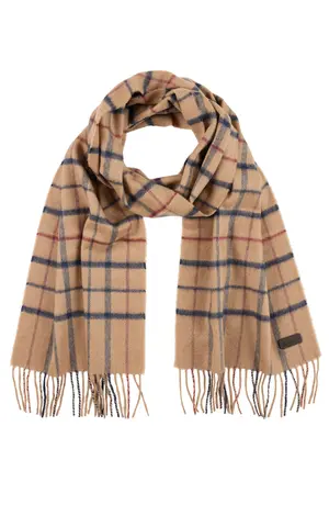 Brooks Brothers Hair Plaid Scarf - Camel