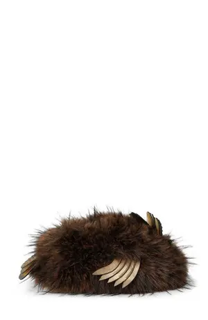 Kurt Geiger Eagle Fluff Faux Fur Slipper - Open Brown