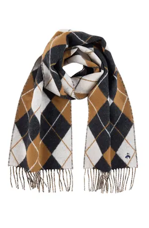 Brooks Brothers Cashmere Blend Argyle Scarf - Black