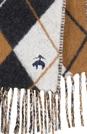 Brooks Brothers Cashmere Blend Argyle Scarf - Black