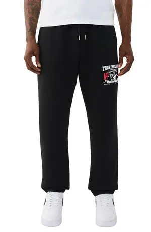 True Religion Number One Cotton Blend Joggers - Jet Black