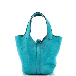 Hermès Picotin Lock Bag Clemence Pm - Blue