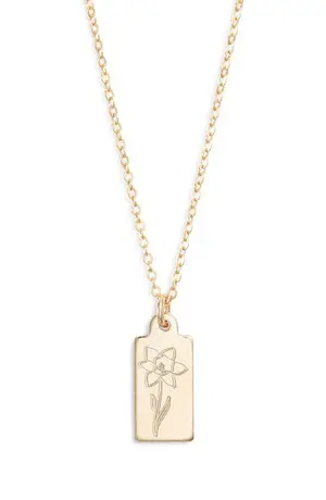 SET & STONES Tawney Birth Flower Pendant Necklace - Gold/march