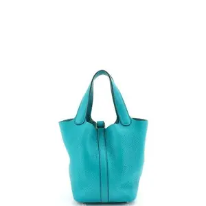 Hermès Picotin Lock Bag Clemence Pm - Blue