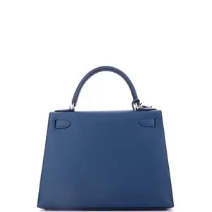 Hermès Kelly Handbag Blue Madame With Palladium Hardware 28 - Deep Blue
