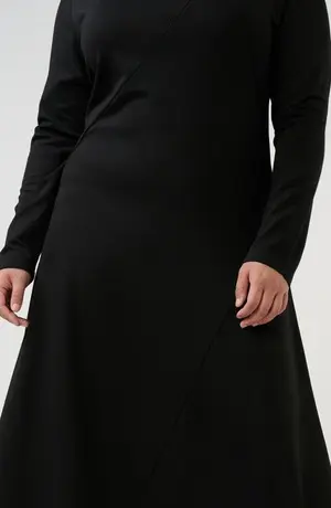 ESTELLE Abagail Asymmetric Hem Midi Sweater Dress