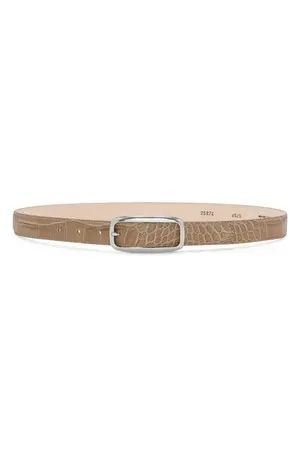 AUREUM No. 19 Leather Belt - Etoupe Croc/silver