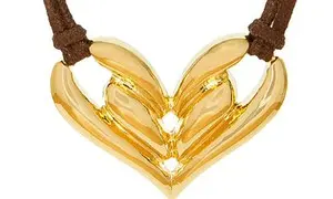 MARLYN SCHIFF Valentina Suede Heart Necklace