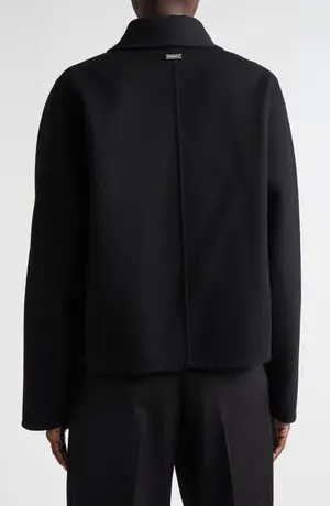 FERRAGAMO Crop Wool & Cashmere Bomber Jacket - Nero