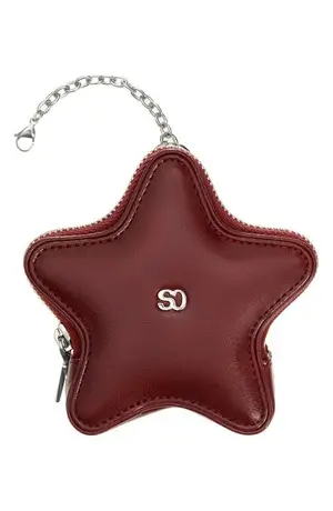STAND OIL Star Faux Leather Airpods Case - Red Wine
