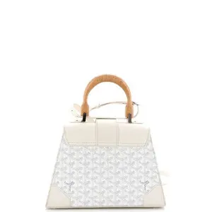 Goyard Saigon Top Handle Bag Coated Canvas With Leather Pm - White