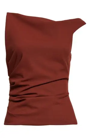 A.L.C. Leia Ruched One-shoulder Top - Rust