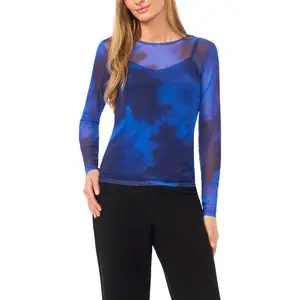 Halogen Dye Long Sleeve Mesh Shirt