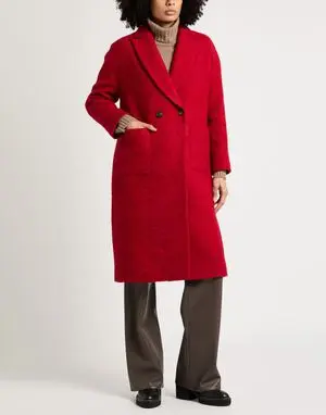 Ba&sh Felted Double-breasted Coat - Red