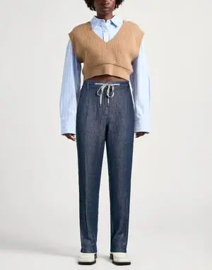 Eleventy Linen Tapered Pants - Blue