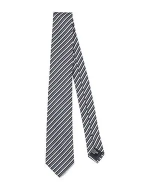 Emporio Armani Striped Silk Necktie - Blue