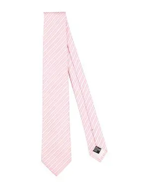 Emporio Armani Striped Silk Necktie Pink